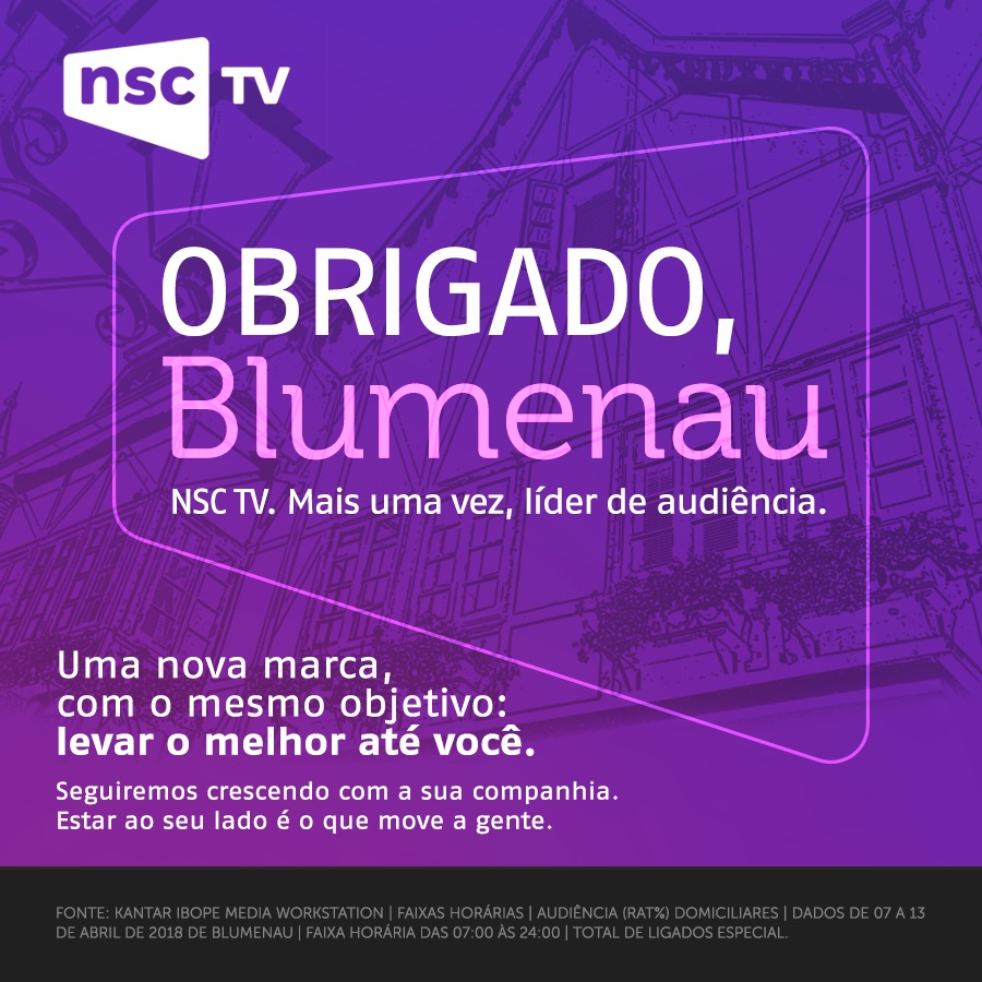 NSC TV amplia liderança de audiência em Blumenau - NSC