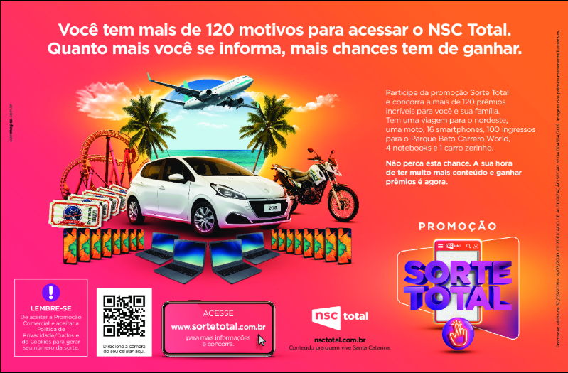 Sorte Total é a nova promoção do NSC Total - NSC